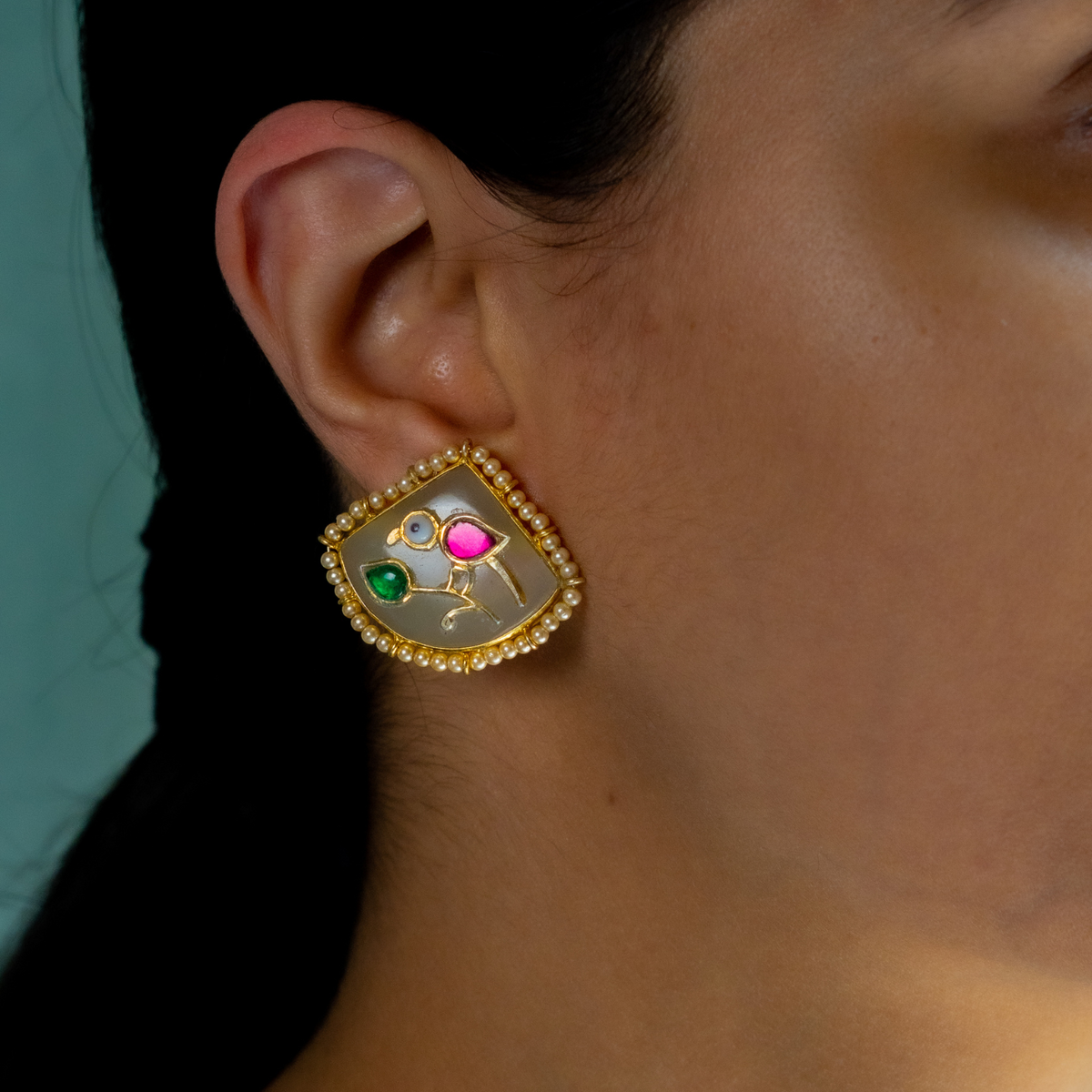 New Jade Studs | Sheetal Zaveri by Vithaldas