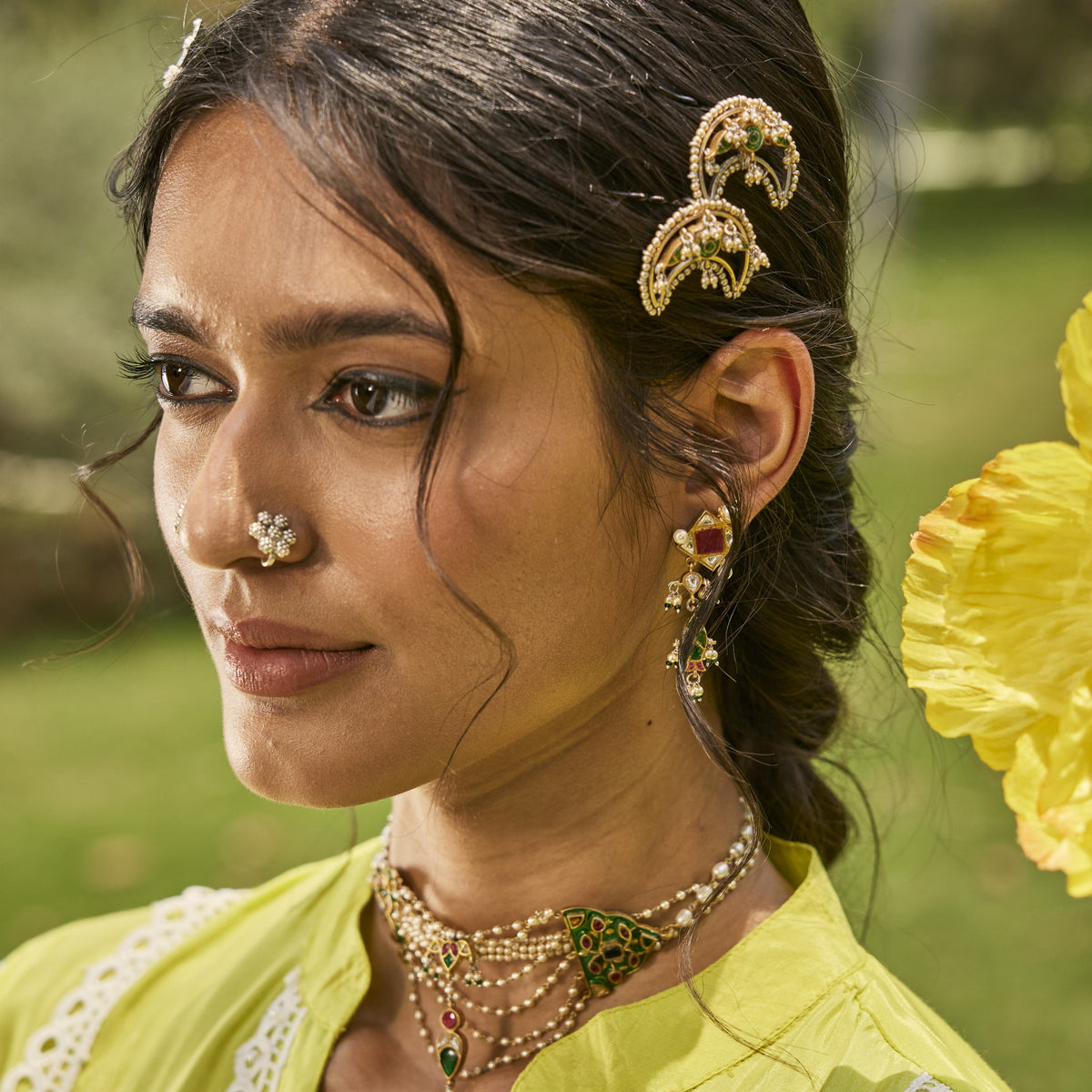 Daisy nose ring | Sheetal Zaveri by Vithaldas