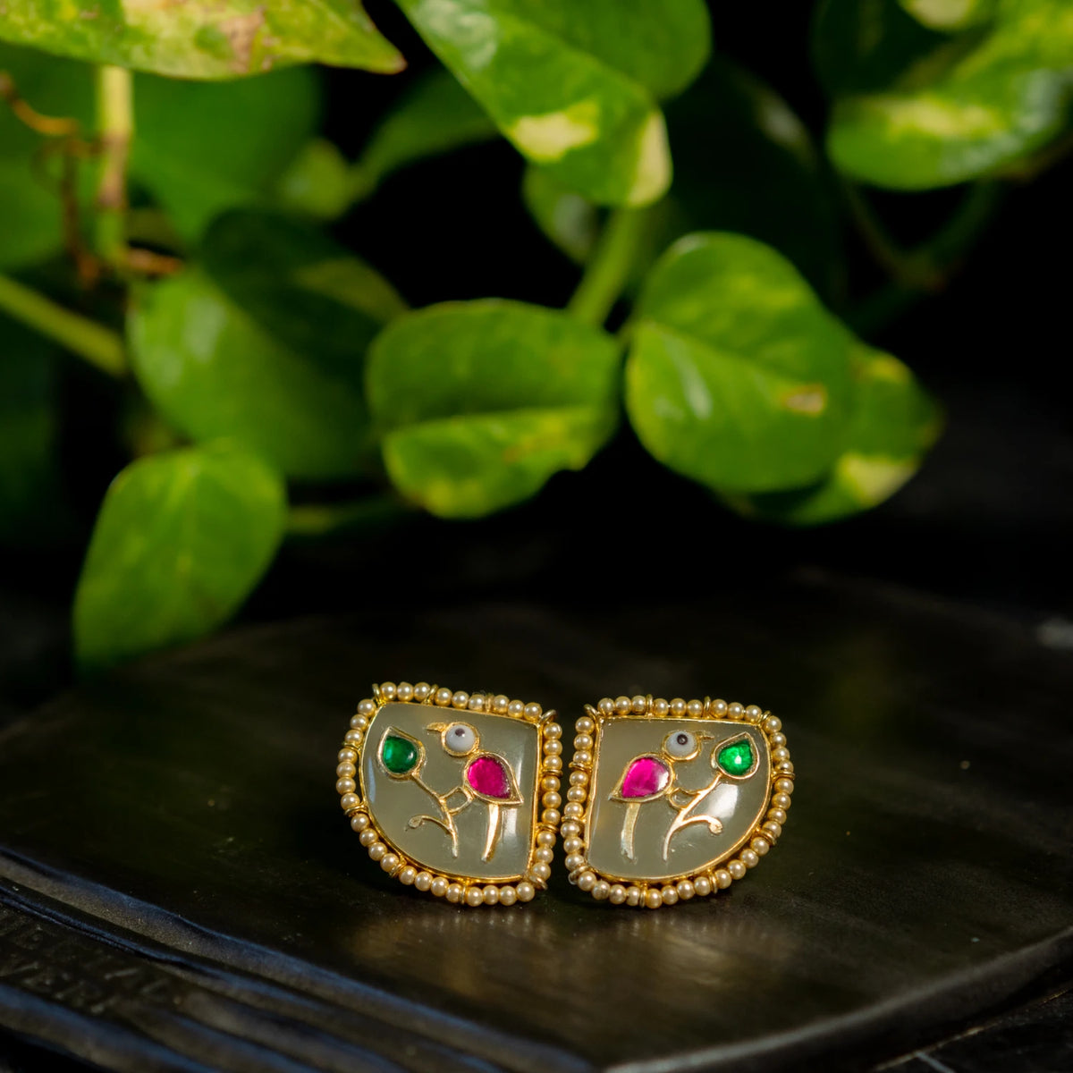 New Jade Studs | Sheetal Zaveri by Vithaldas
